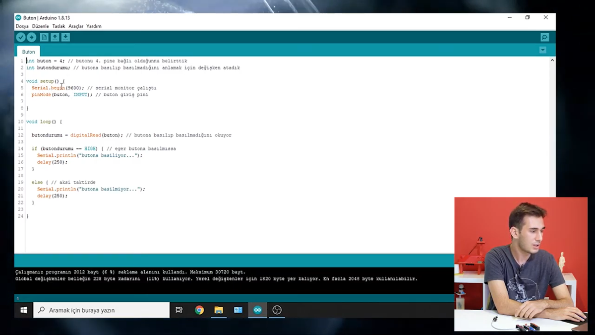 Pinoo ve Arduino Ide ile Buton Modülü – Pinoo Robotics