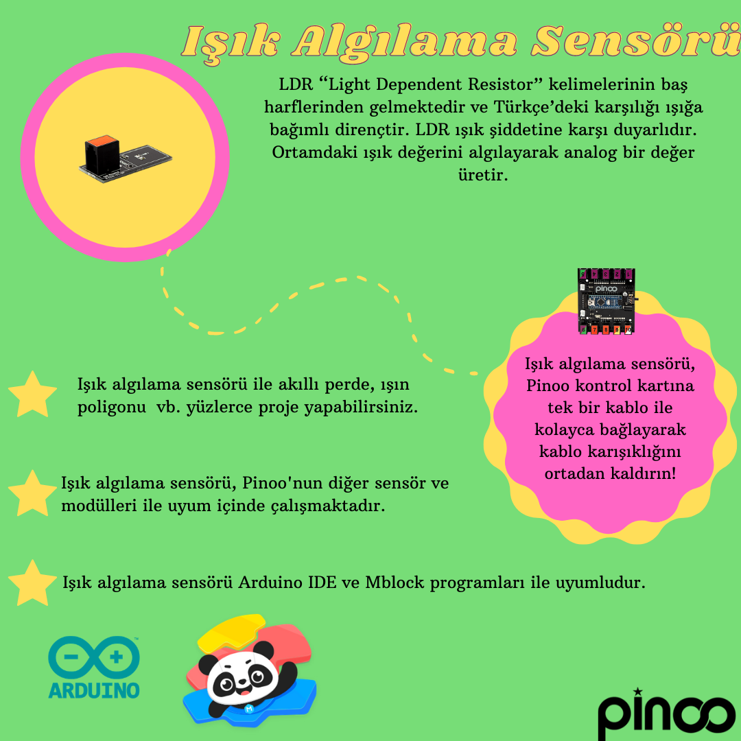 Pinoo Ldr Işık Algılayıcı Sensör – Pinoo Robotics