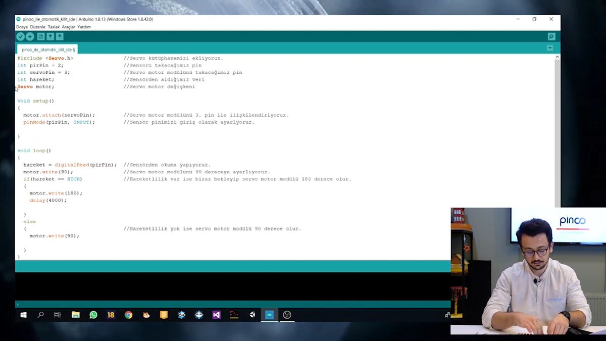 Arduino Ide'de Pinoo ile Otomatik Kilit Projesi – Pinoo Robotics